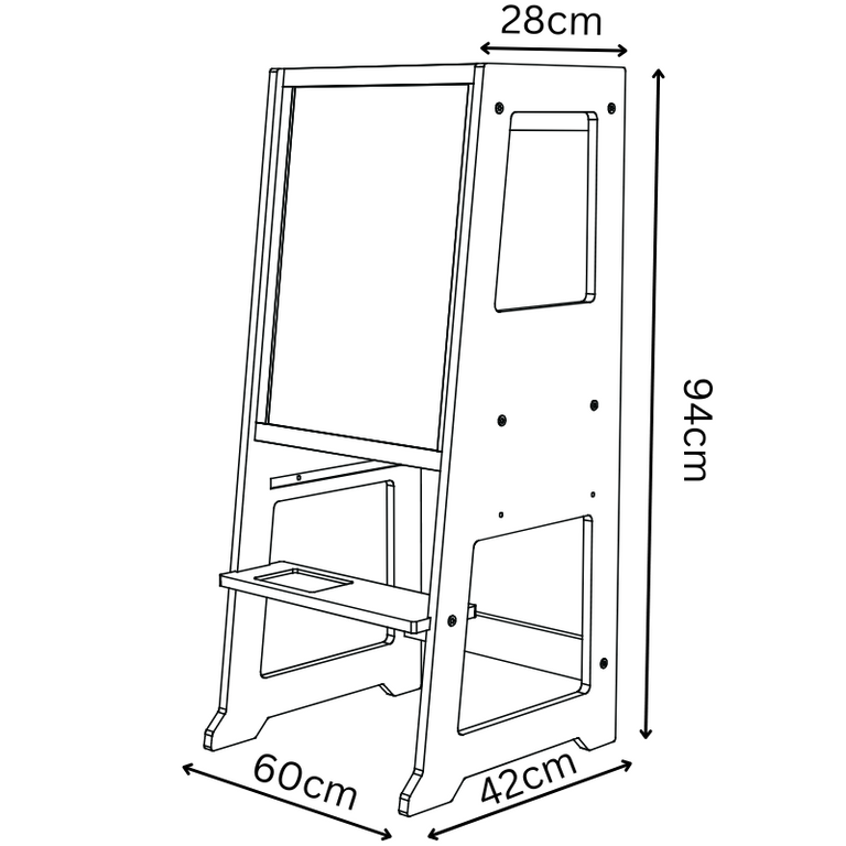 Double Toddler Learning Tower, Adjustable Kitchen Helper & Chalkboard ...