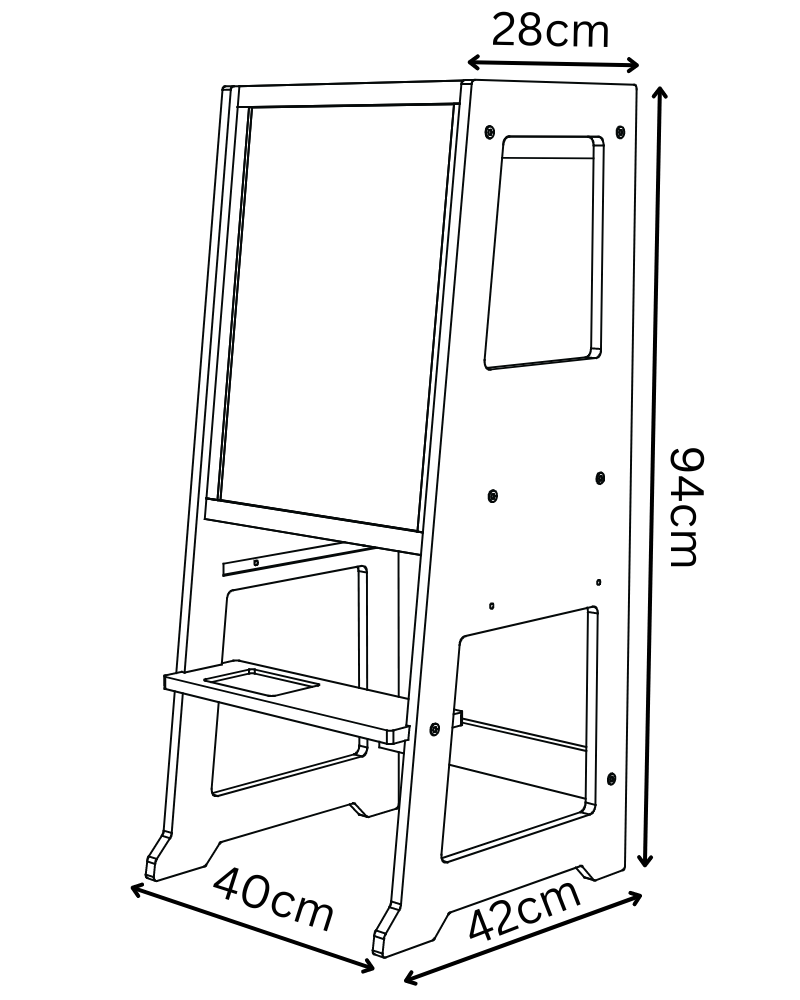 Slimline Learning Tower in White | Toddler Kitchen Helper in White ...