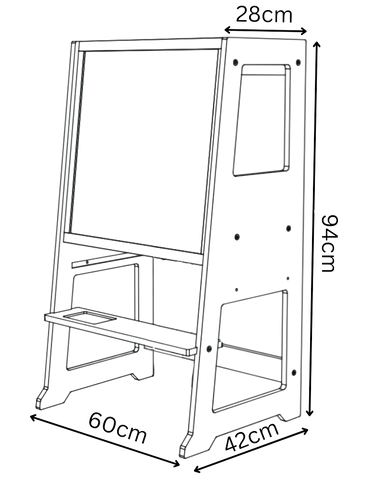 Double Toddler Learning Tower, Adjustable Kitchen Helper & Chalkboard ...