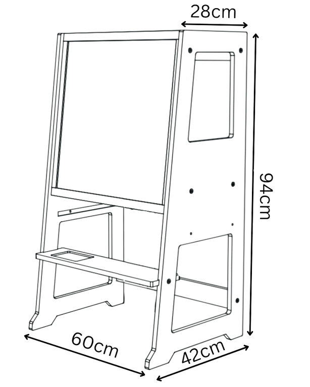 Double Toddler Learning Tower, Adjustable Kitchen Helper & Chalkboard ...