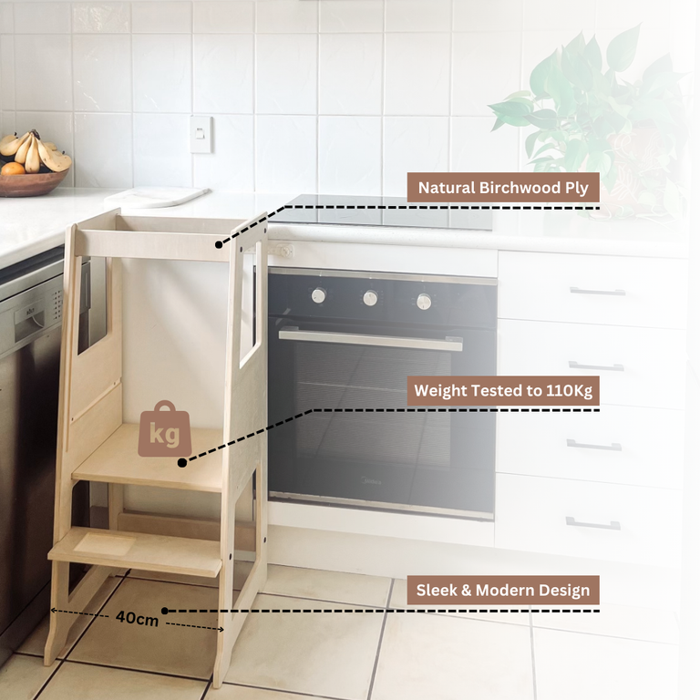 Little Big Learning Tower in White, Adjustable Toddler Kitchen Helper