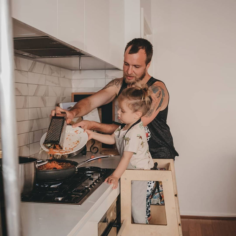 Slimline Learning Tower in Birch | Toddler Kitchen Helper in Birch ...