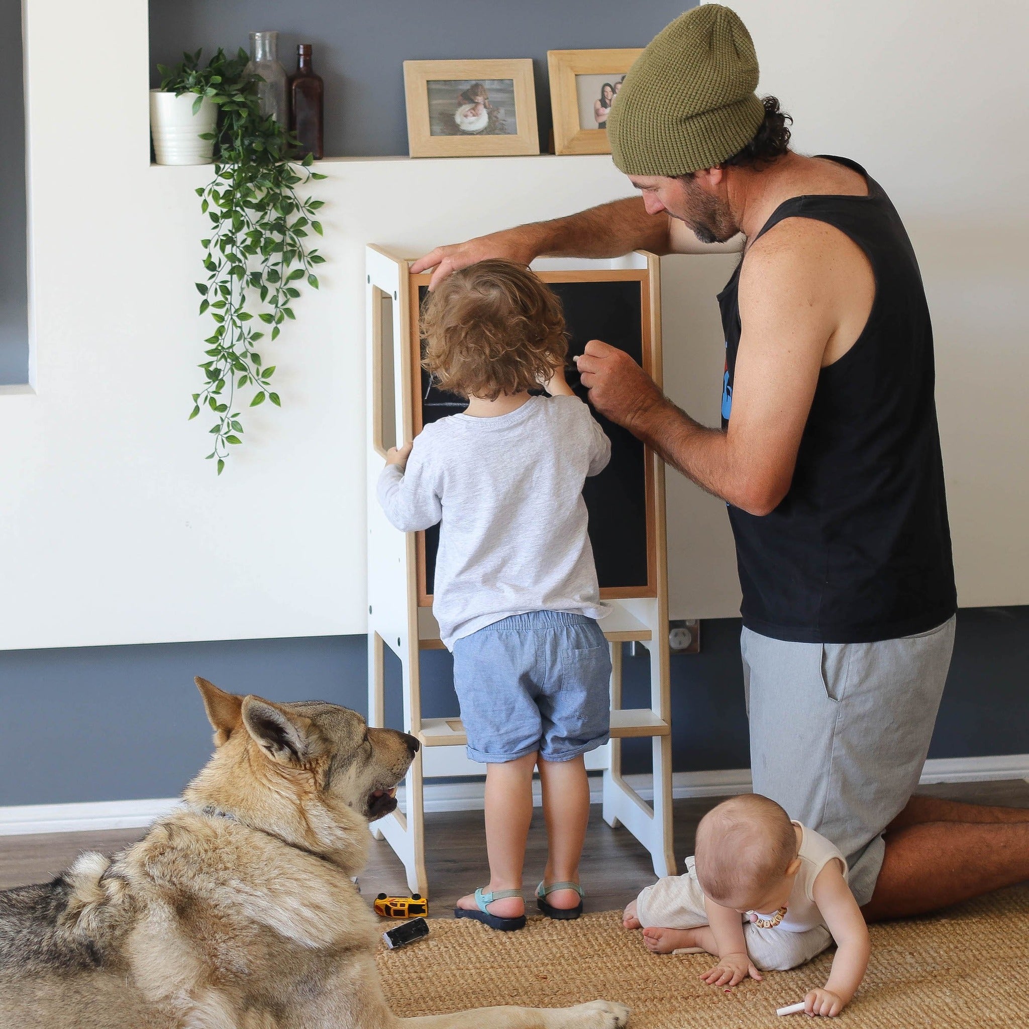 Slimline Learning Tower in White | Toddler Kitchen Helper in White ...