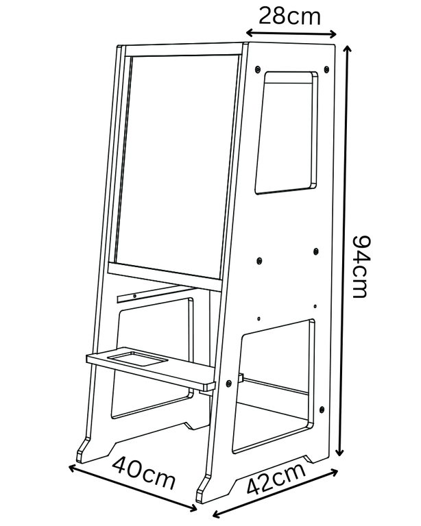 Toddler Learning Tower, Adjustable Kitchen Helper with Chalkboard ...